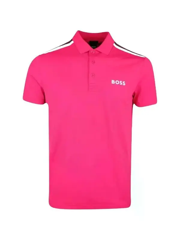 BOSS Logo-print Short-sleeve Polo Shirt - Pink