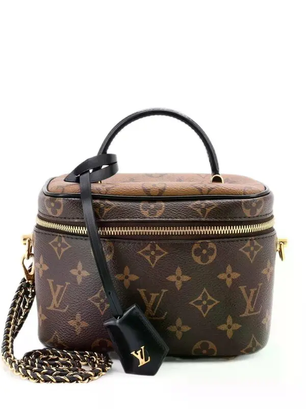 LOUIS VUITTON Vanity Handbag Reverse Monogram Canvas Pm Satchel - Brown