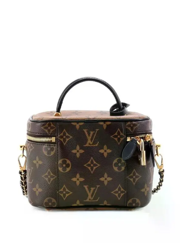 LOUIS VUITTON Vanity Handbag Reverse Monogram Canvas Pm Satchel - Brown