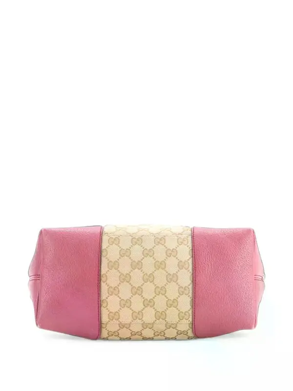 Gucci Bree Convertible Top Handle Bag Gg Canvas With Leather Medium Tote Bag