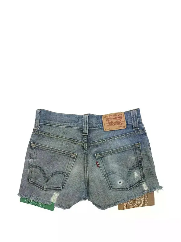 HTC LOS ANGELES Bandana-insert Distressed Mini Shorts