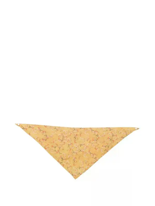 KRISTINA TI Floral-print Triangular Scarf - Yellow