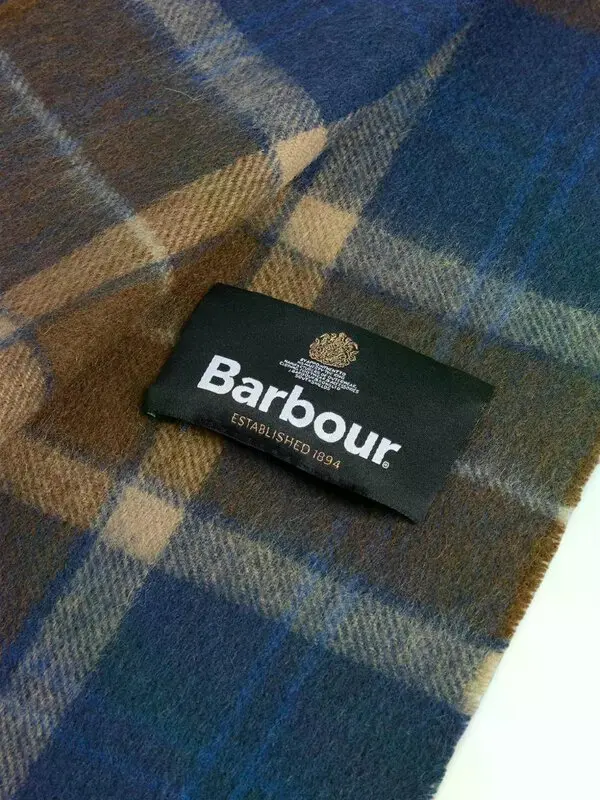 Barbour Brack Tartan-check Fringed Scarf
