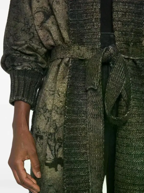 Avant Toi Jacquard-knit Belted Coat