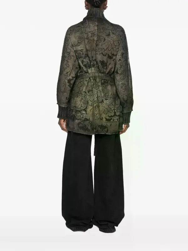 Avant Toi Jacquard Knit Belted Coat