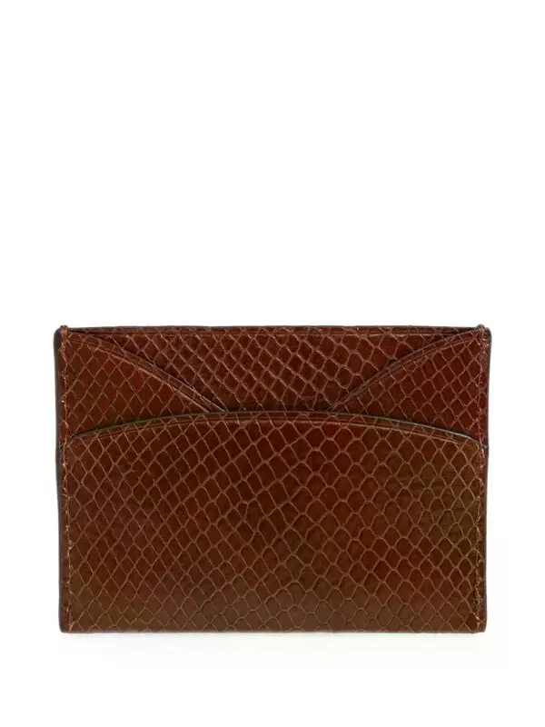 Tory Burch Romy Snake-embossed Flat Card Case
