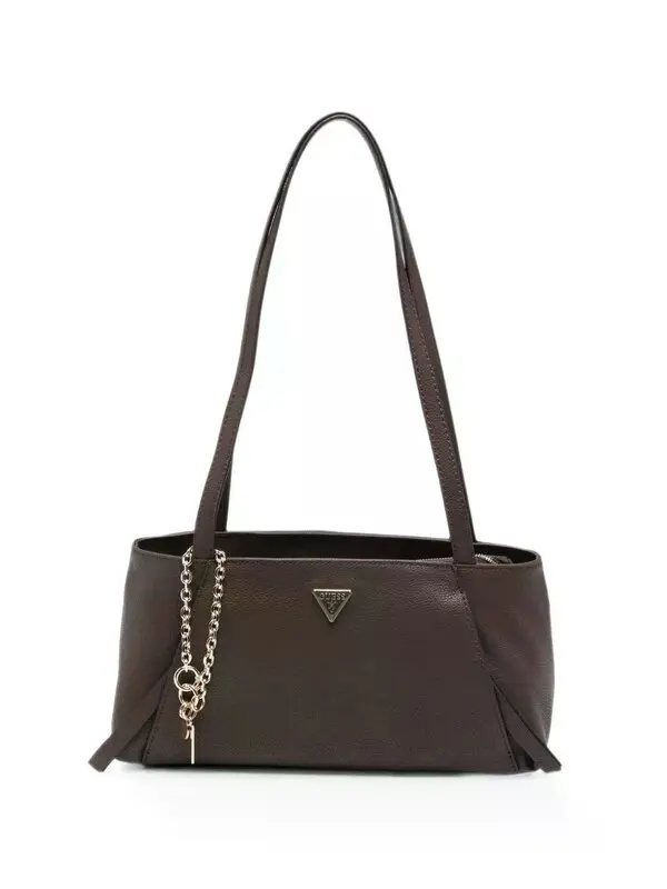 Guess Logo-plaque Pebbled Shoulder Bag