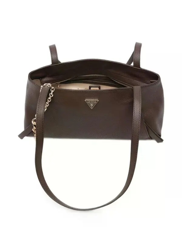 Guess Logo-plaque Pebbled Shoulder Bag