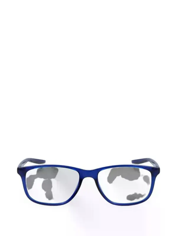Nike Swoosh-detail Rectangle-frame Glasses - Blue