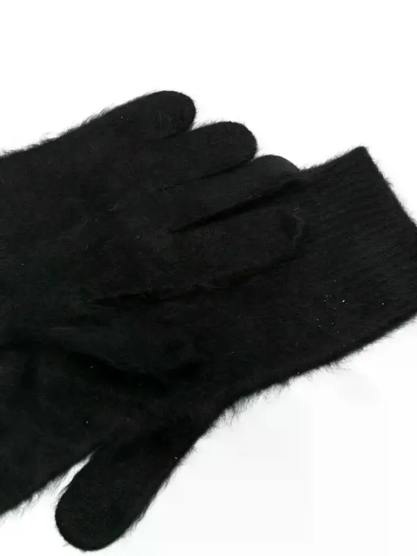 Soft Goat Fine-knit Gloves - Black