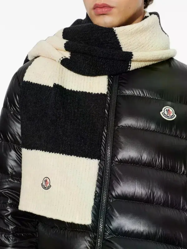 Moncler Striped Logo-patch Scarf