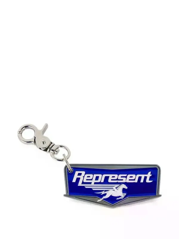 REPRESENT Nothing Tougher Nothing Faster Logo-plaque Keyring - Blue