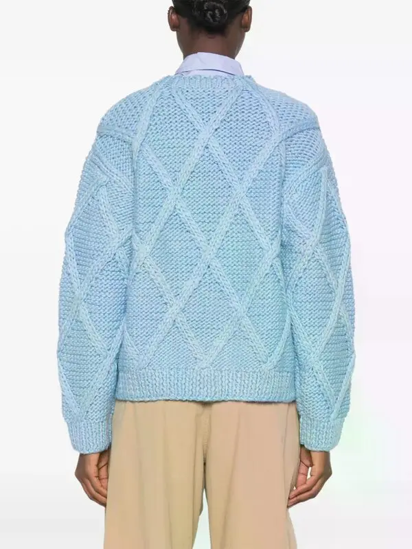 Stine Goya Cable Knit Embroidered Logo Sweater