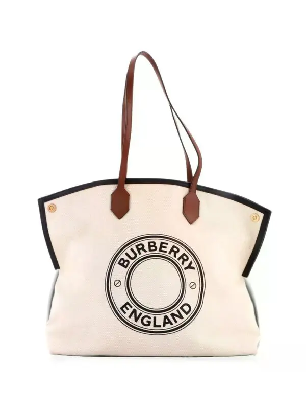 Burberry Logo Society Printed Canvas Large Tote Bag