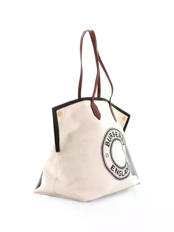 Burberry Logo Society Printed Canvas Large Tote Bag