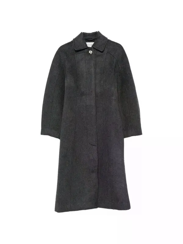 Stine Goya Shirred-waist Single-breasted Coat - Grey