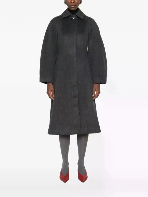 Stine Goya Shirred-waist Single-breasted Coat
