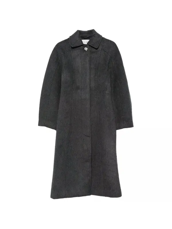 Stine Goya Shirred-waist Single-breasted Coat - Grey