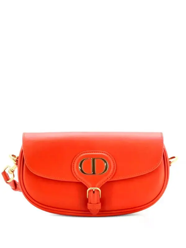 Dior Bobby Flap Bag Leather East West Crossbody Bag - Orange