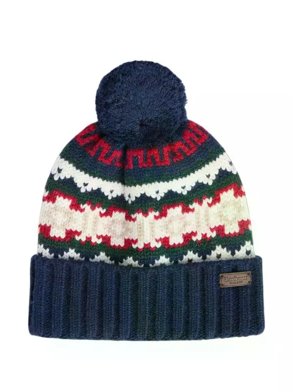 Barbour Kane Beanie Hat And Scarf Set - Blue