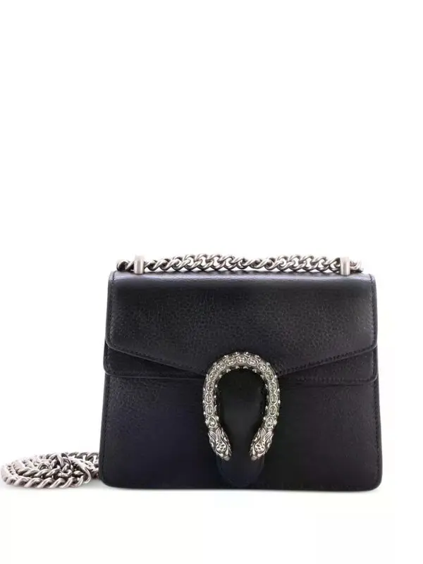 Gucci Dionysus Leather Mini Crossbody Bag - Black