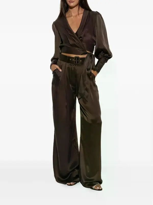 Zimmermann Wrap-style Bishop-sleeve Blouse