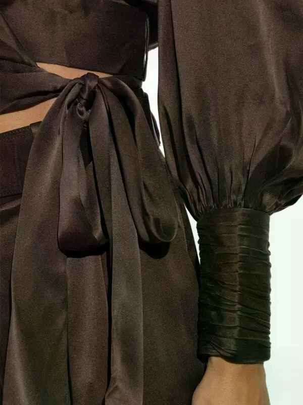 Zimmermann Wrap-style Bishop-sleeve Blouse