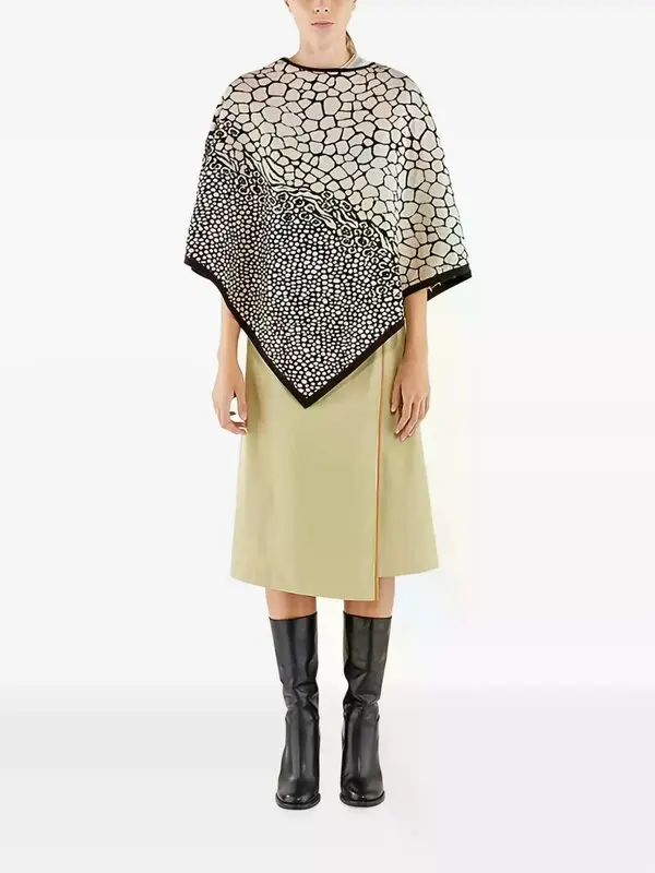 FERRAGAMO Abstract-print Cotton Poncho