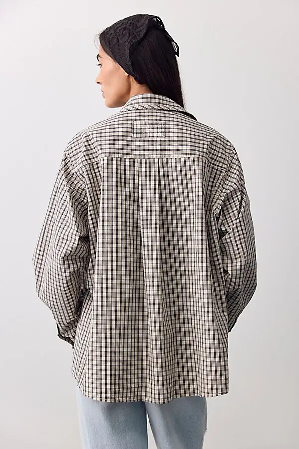 We The Free Plaid Cotton Button-down Shirt - Tea Combo