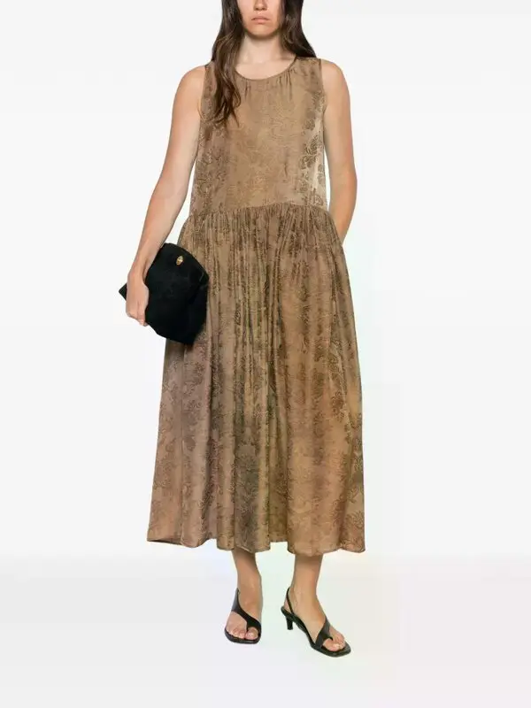 UMA WANG Damask-pattern Gathered Dress
