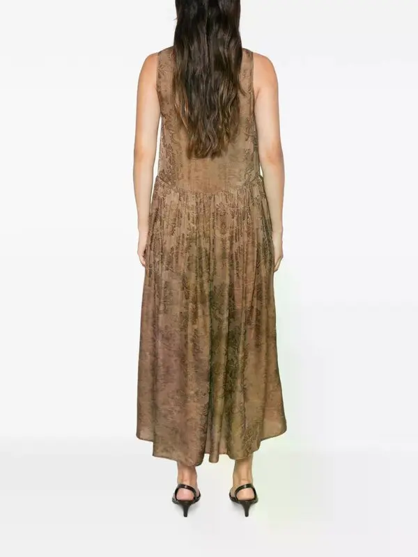 UMA WANG Damask-pattern Gathered Dress