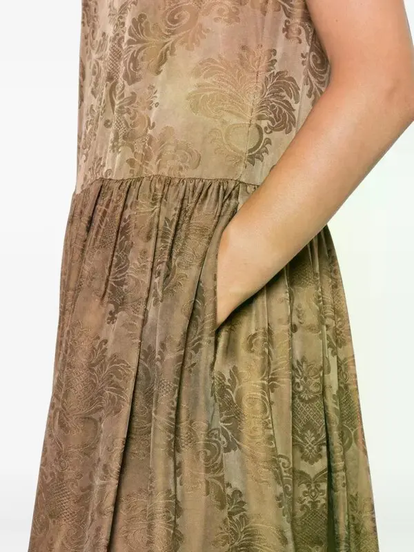 UMA WANG Damask-pattern Gathered Dress