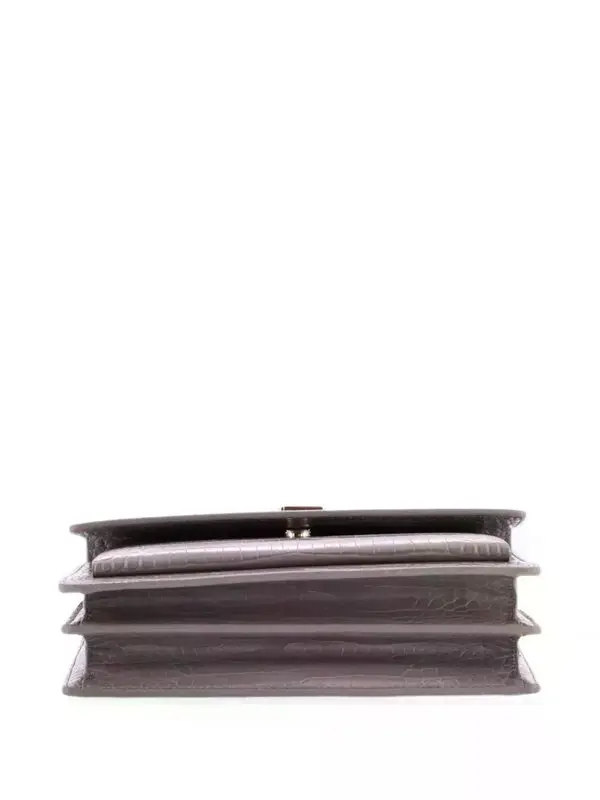 Saint Laurent Sunset Crocodile Embossed Leather Medium Crossbody Bag