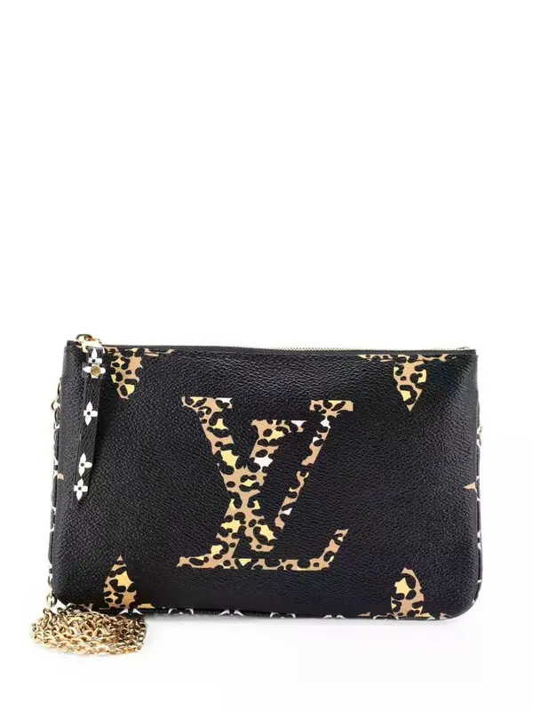 LOUIS VUITTON Limited Edition Jungle Monogram Giant Pochette Clutch Bag - Black
