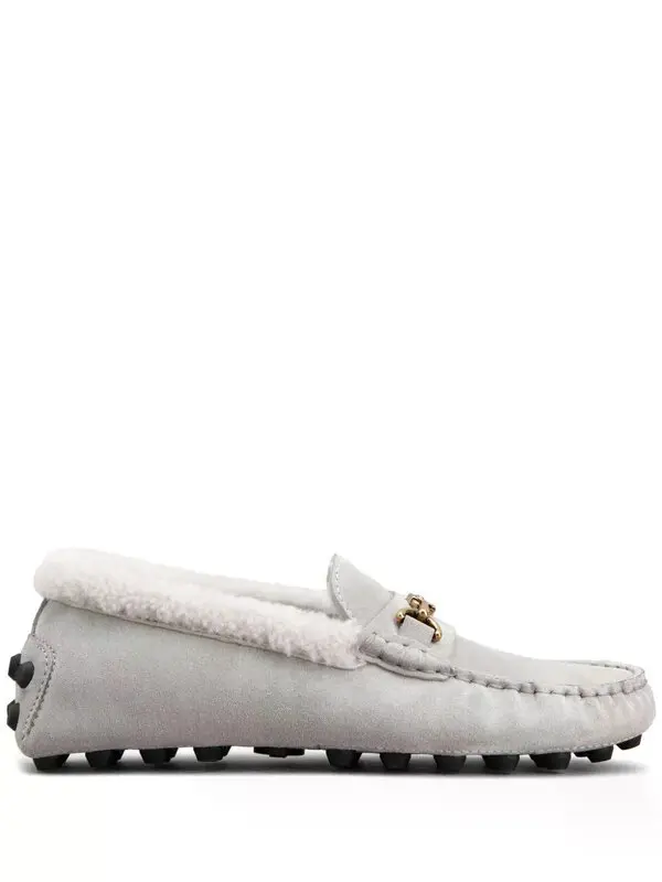 TOD'S Logo-plaque Suede Loafers