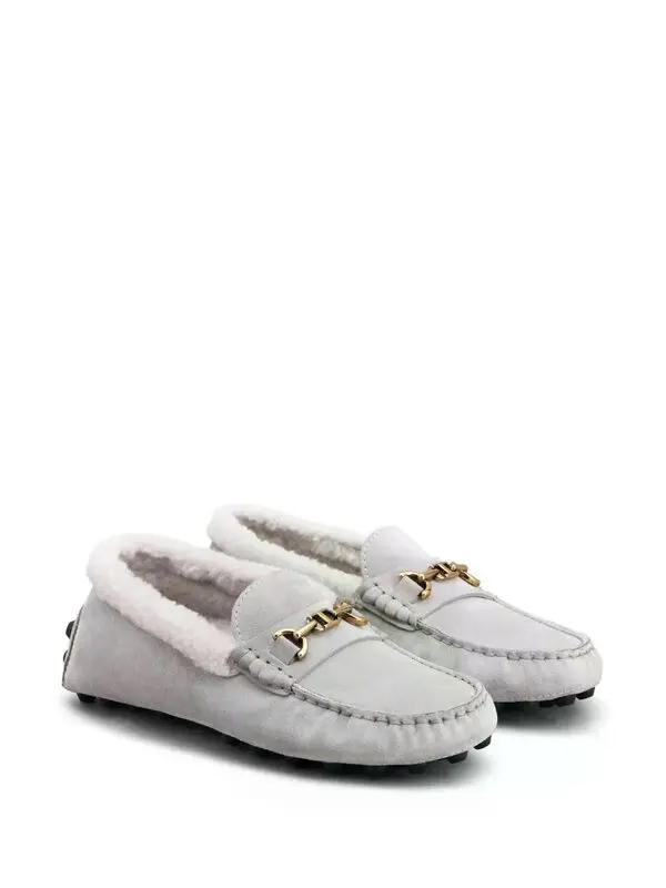 TOD'S Logo-plaque Suede Loafers