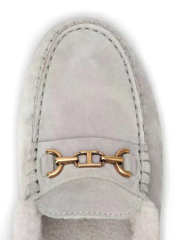 TOD'S Logo-plaque Suede Loafers