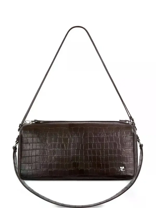 COURREGES Medium Three Sixty Croc-embossed Shoulder Bag