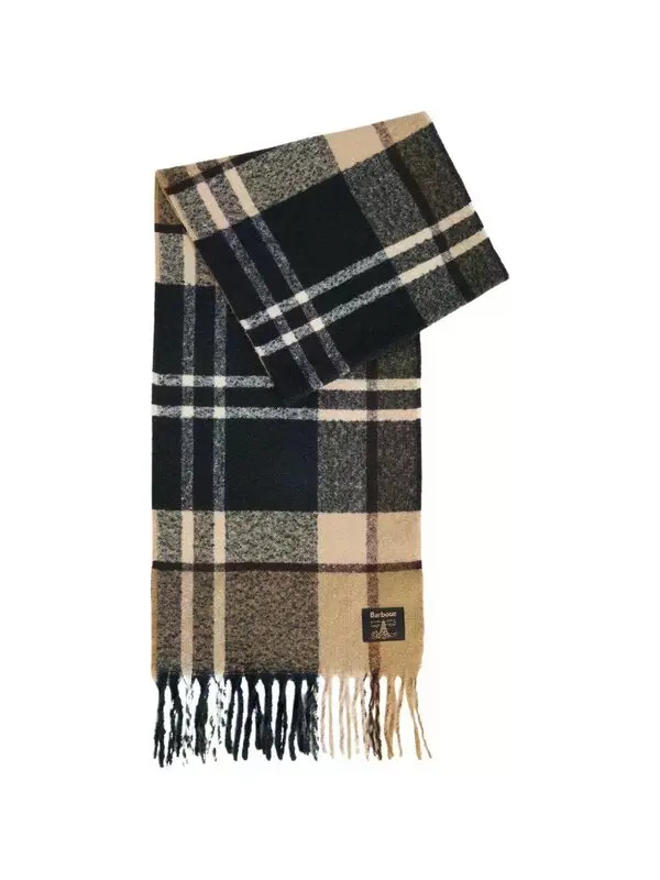 Barbour Yorklane Tartan Fringed Scarf - Neutrals