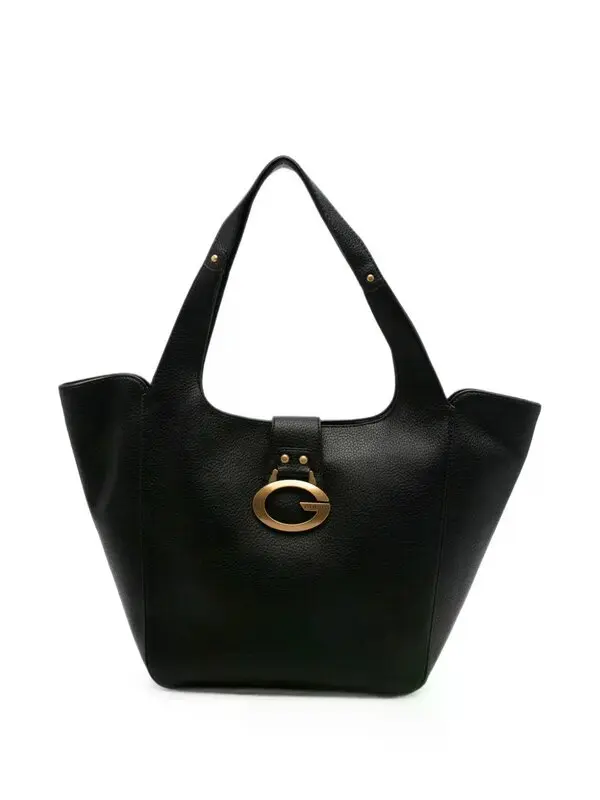 Guess Logo-plaque Pebbled-leather Tote Bag