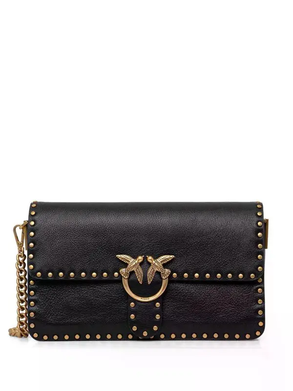 Pinko Love Birds-hardware Stud-embellished Leather Crossbody Bag