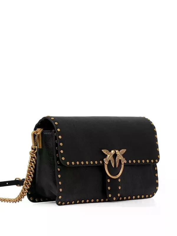 Pinko Love Birds-hardware Stud-embellished Leather Crossbody Bag