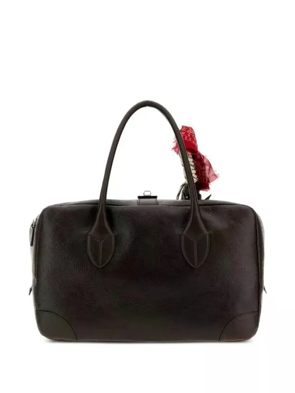 GOLDEN GOOSE Medium Vita Bag In Mahogany Leather With Charms And Silver Details - Brown