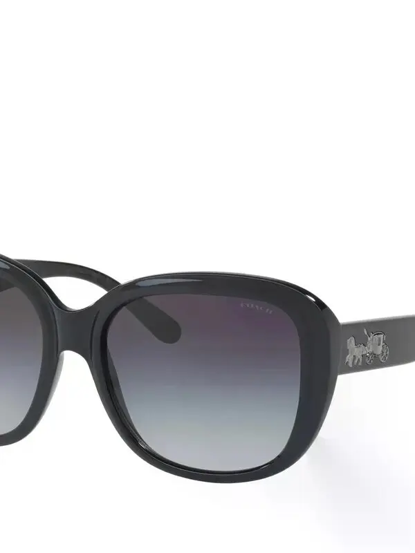 COACH Horse And Carriage Round Frame Sunglasses - Black