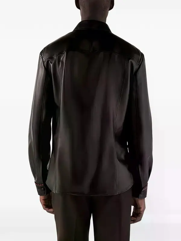 FERRAGAMO Contrast-stitch Leather Jacket
