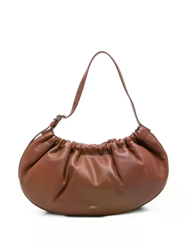 A.p.c. Ruched Shoulder Bag - Brown