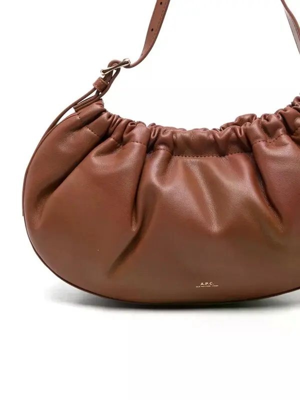 A.p.c. Ruched Shoulder Bag - Brown