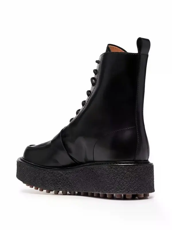 TOD'S T-buckle Detail Lace-up Ankle Boots