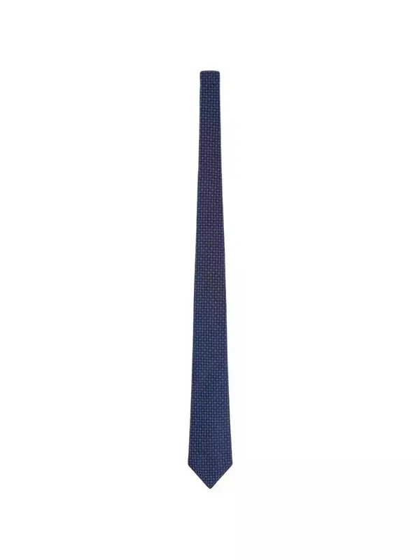 FURSAC Geometric-pattern Silk Tie - Blue