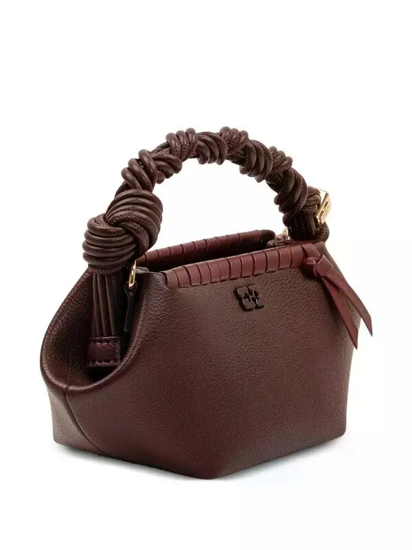 GANNI Braided Top Handle Mini Tote Bag - Brown